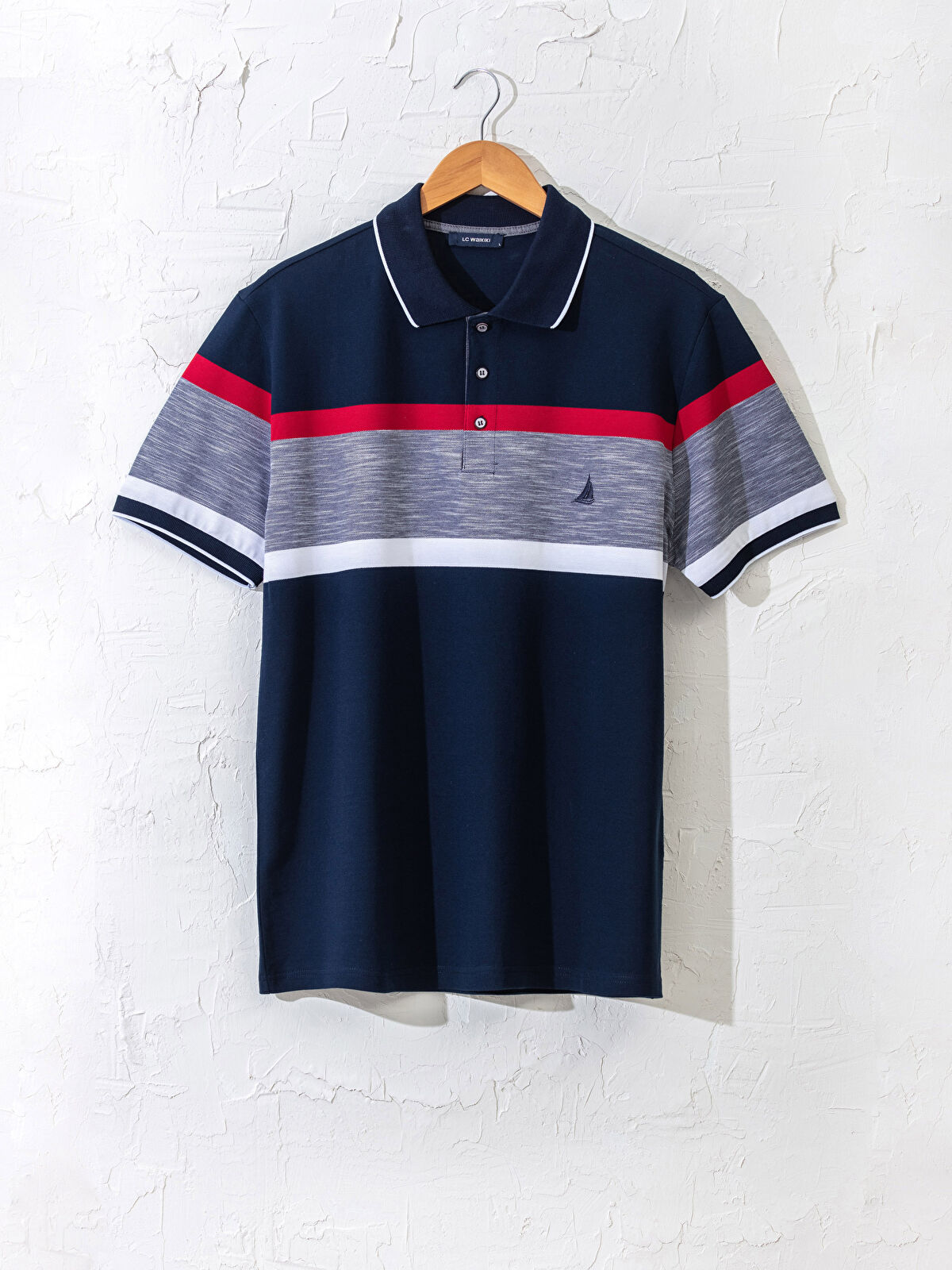 Merserize Polo Yaka Kısa Kollu Çizgili Erkek Tişört