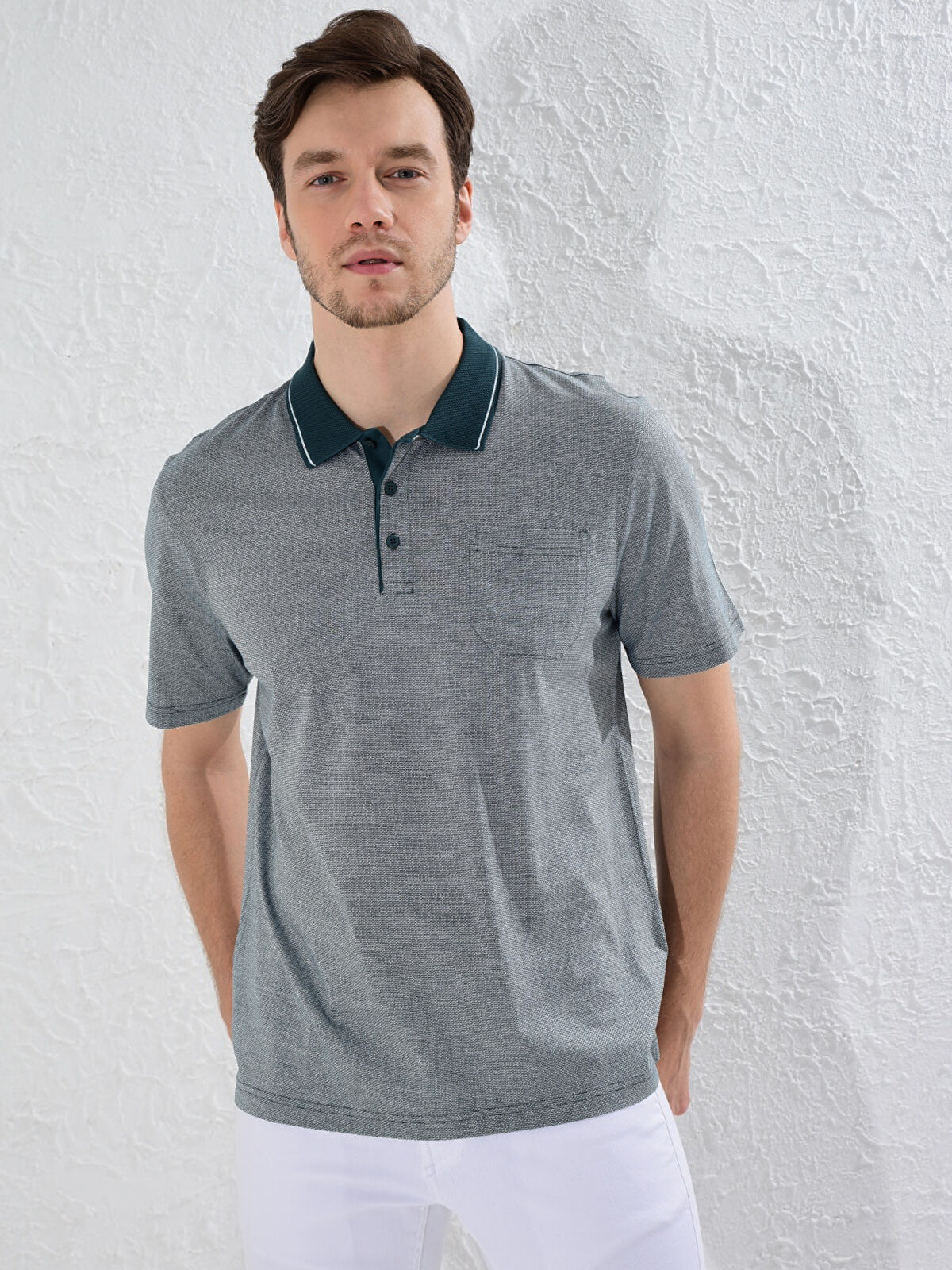 Merserize Polo Yaka Kısa Kollu Erkek Tişört