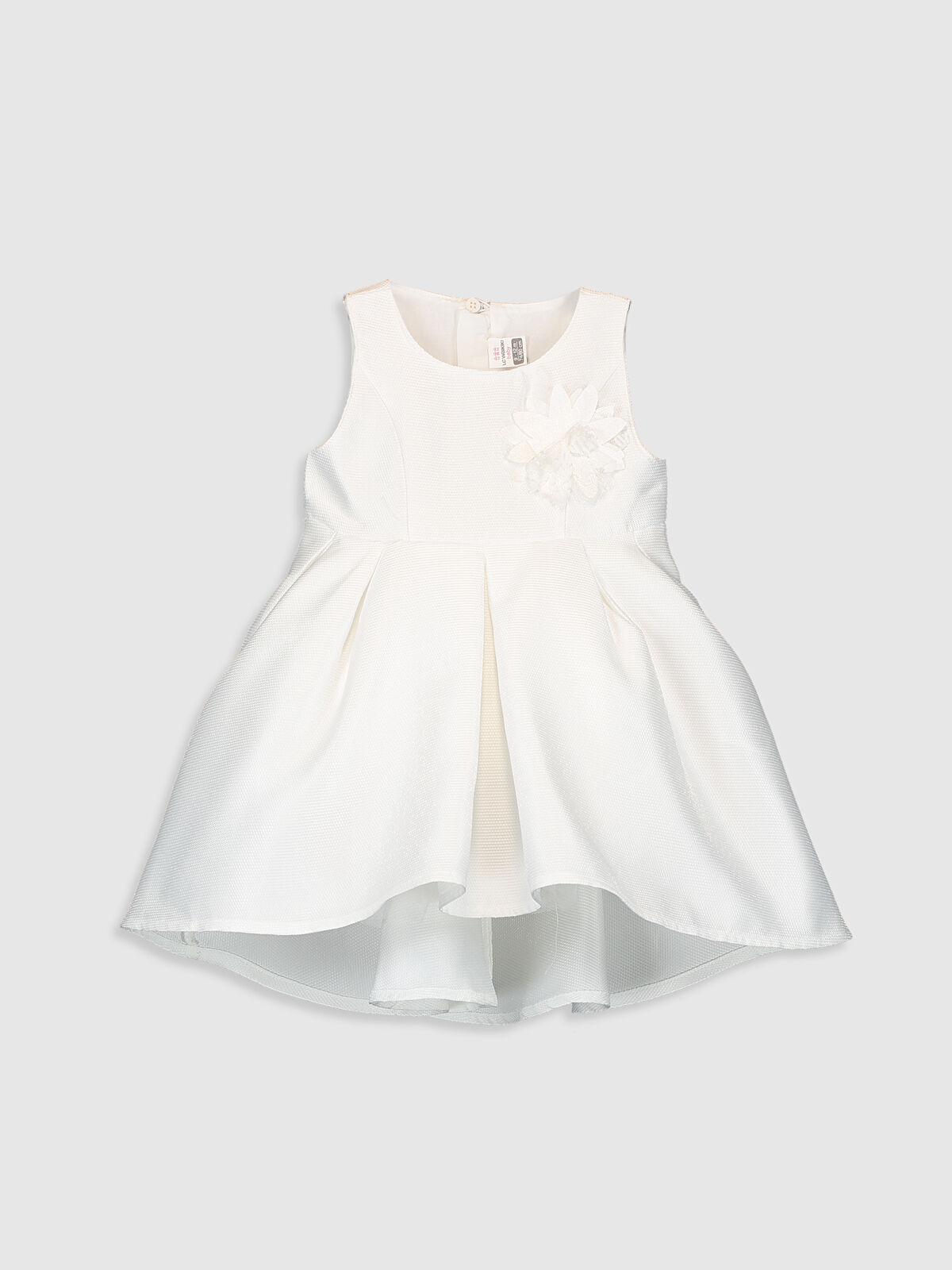 Bisiklet Yaka 3 Boyutlu Kız Bebek Gelinlik