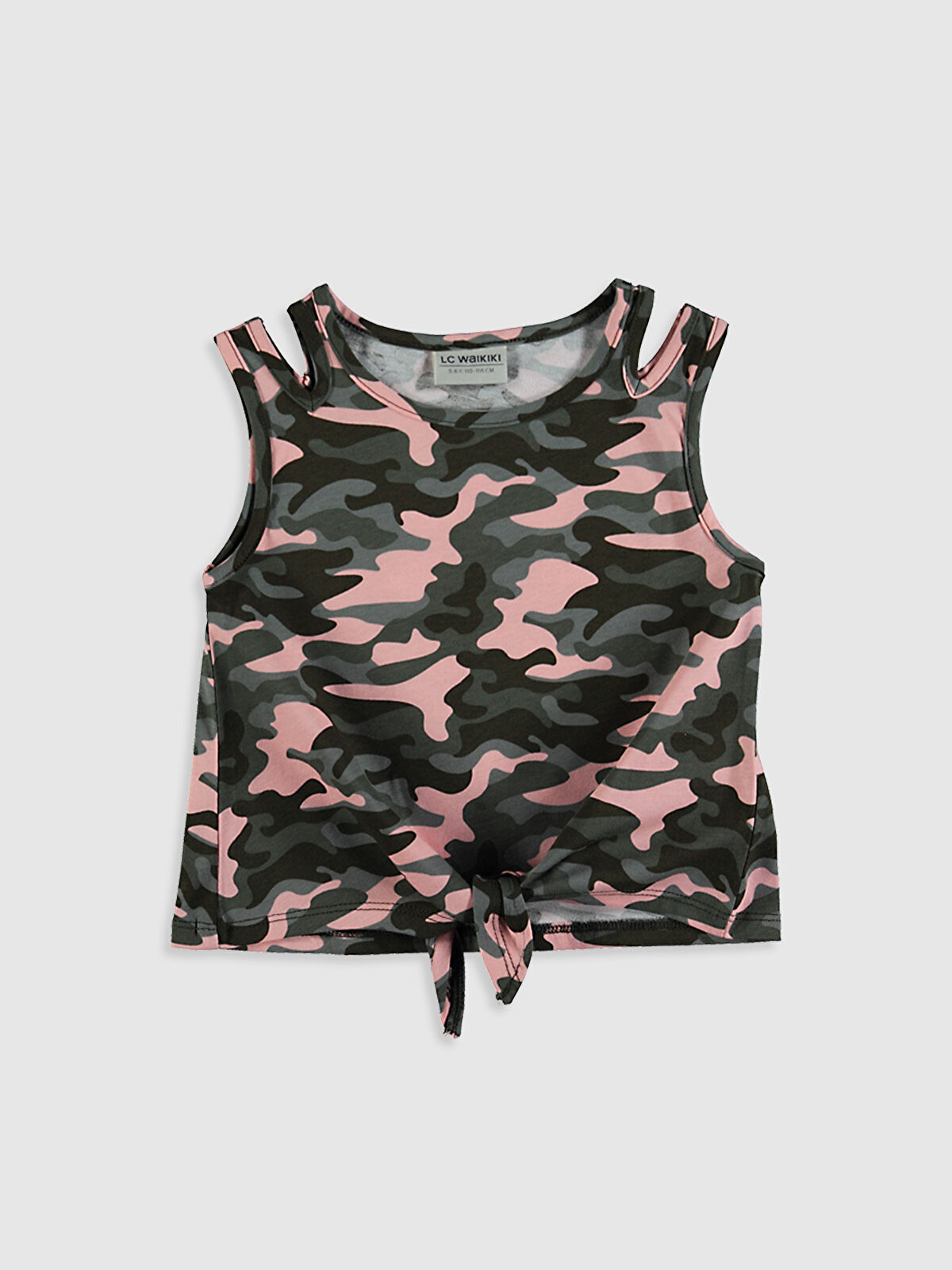 Kız Çocuk Kamuflaj Desenli Pamuklu Atlet