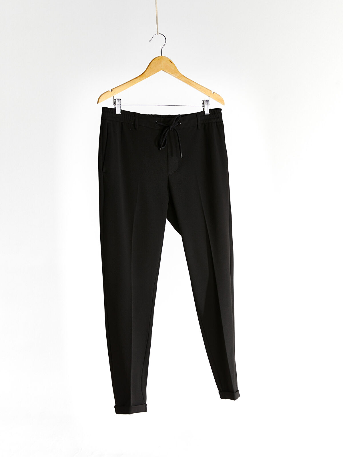Slim Fit Poliviskon Crop Pantolon
