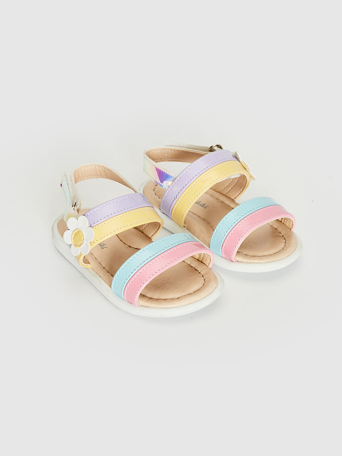 Kız Bebek Hologram Detaylı Renkli Sandalet