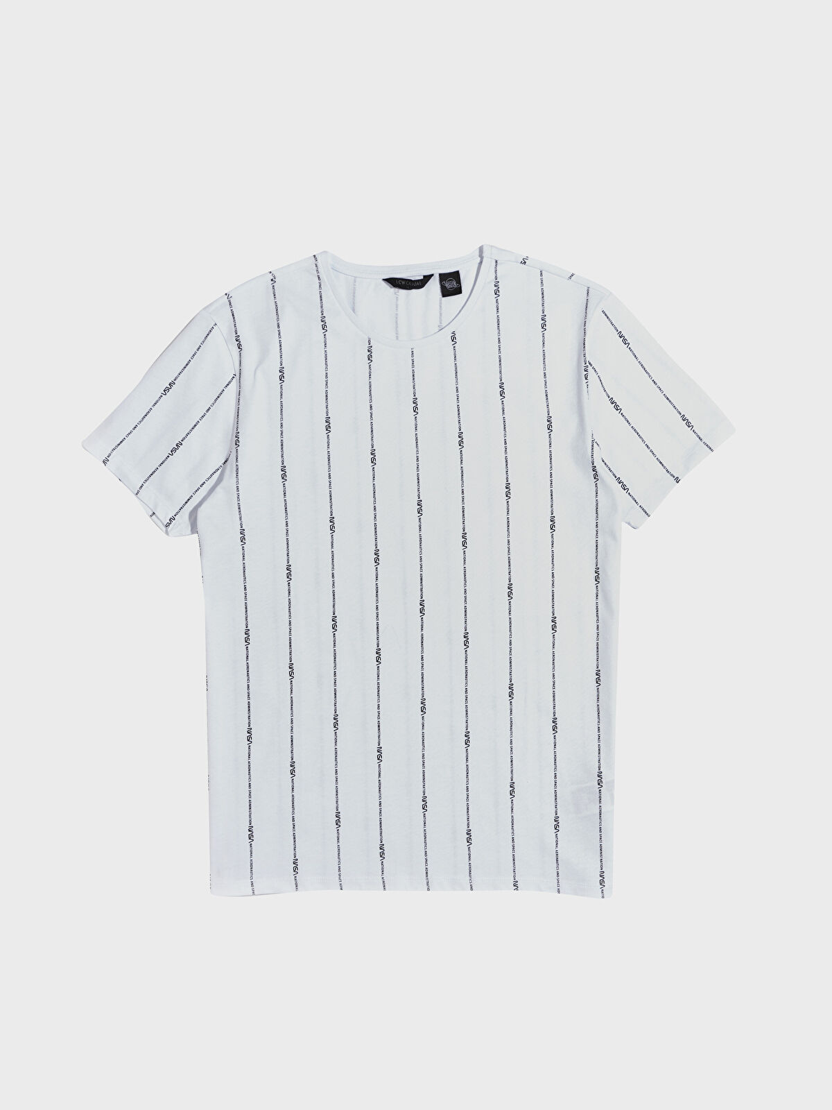 Nasa Baskılı Çizgili Tişört