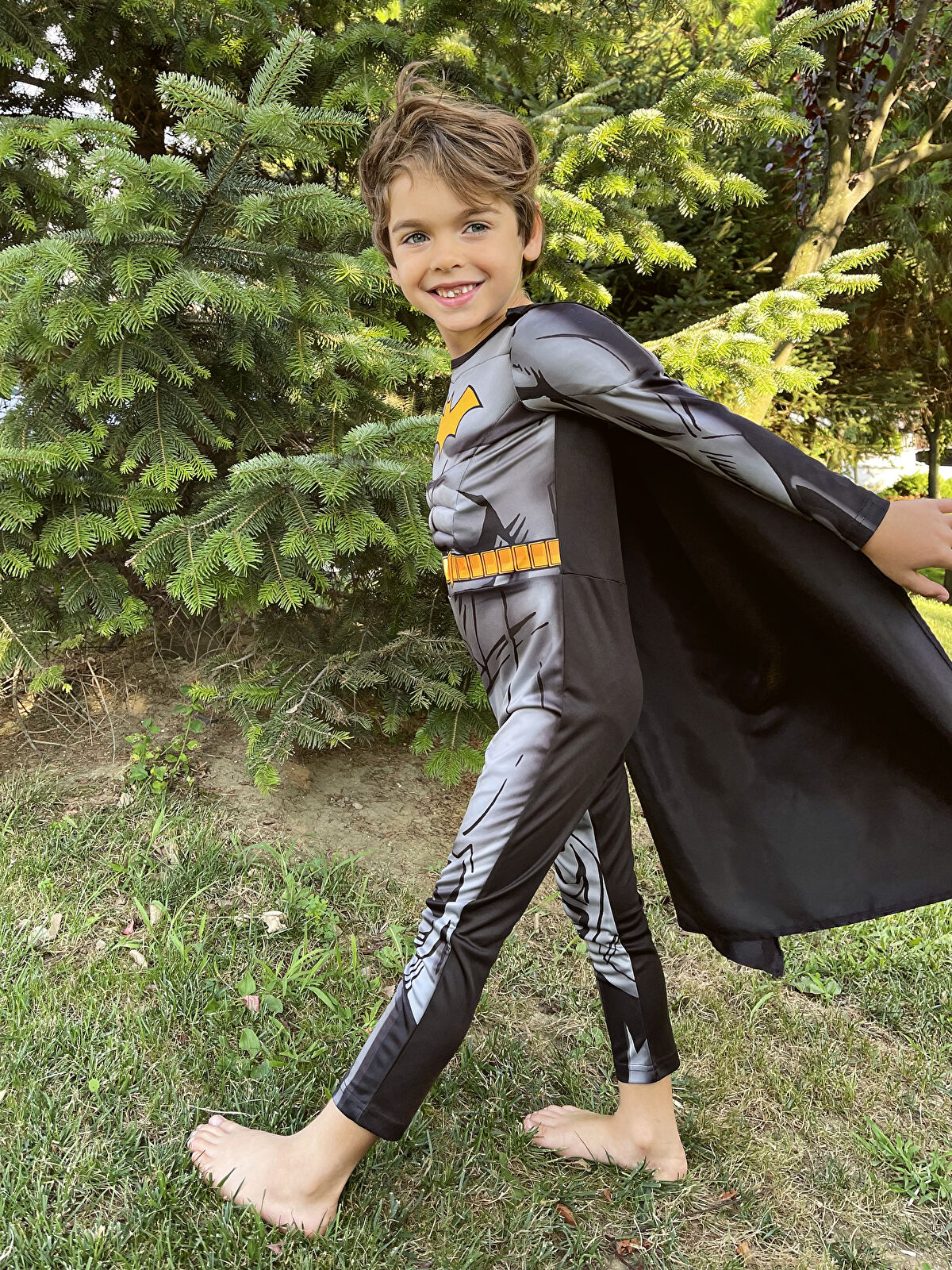 Bisiklet Yaka Uzun Kollu Erkek Çocuk Batman Kostüm