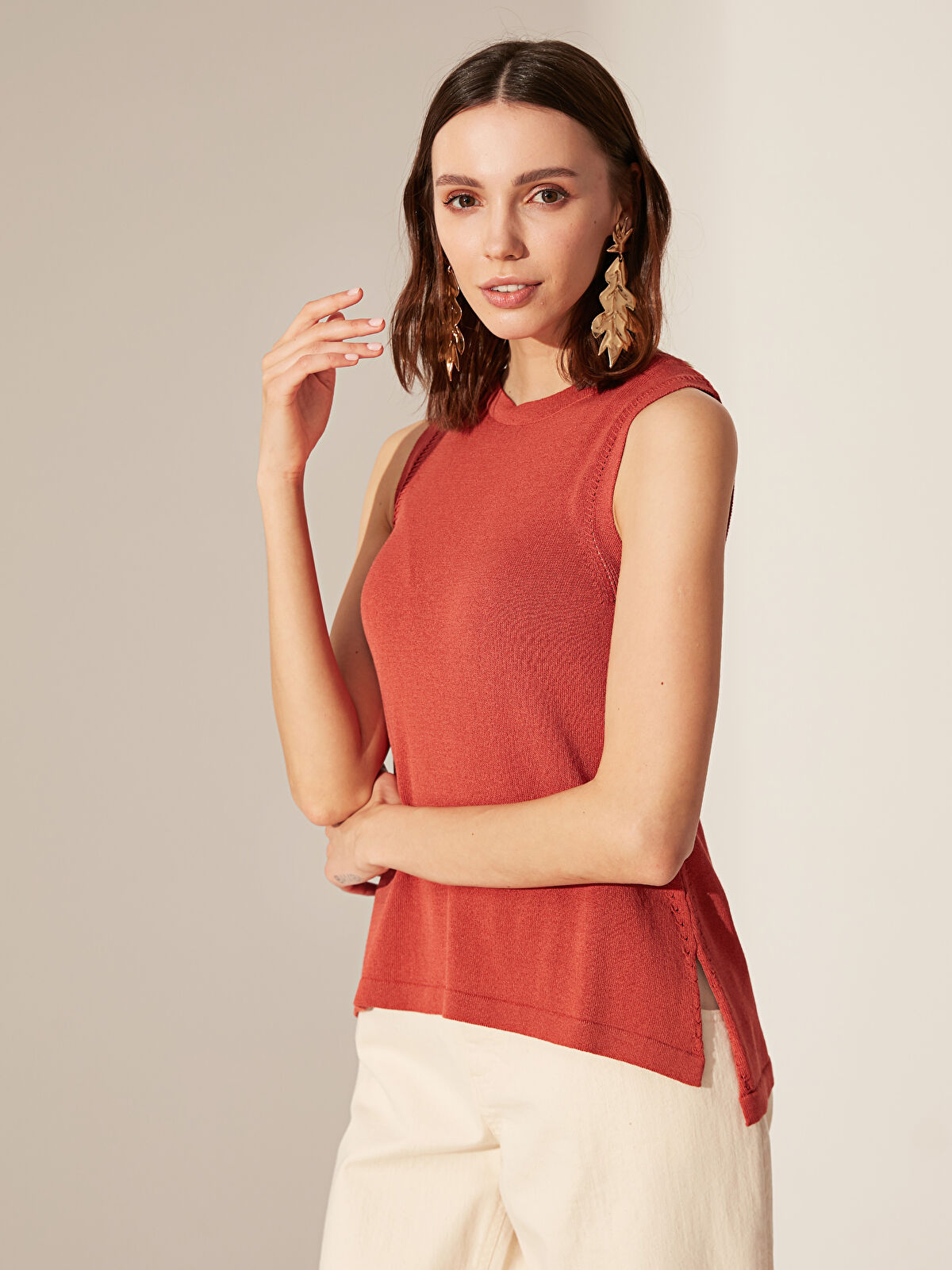 LCW VISION Bisiklet Yaka Kolsuz Kadın Bluz