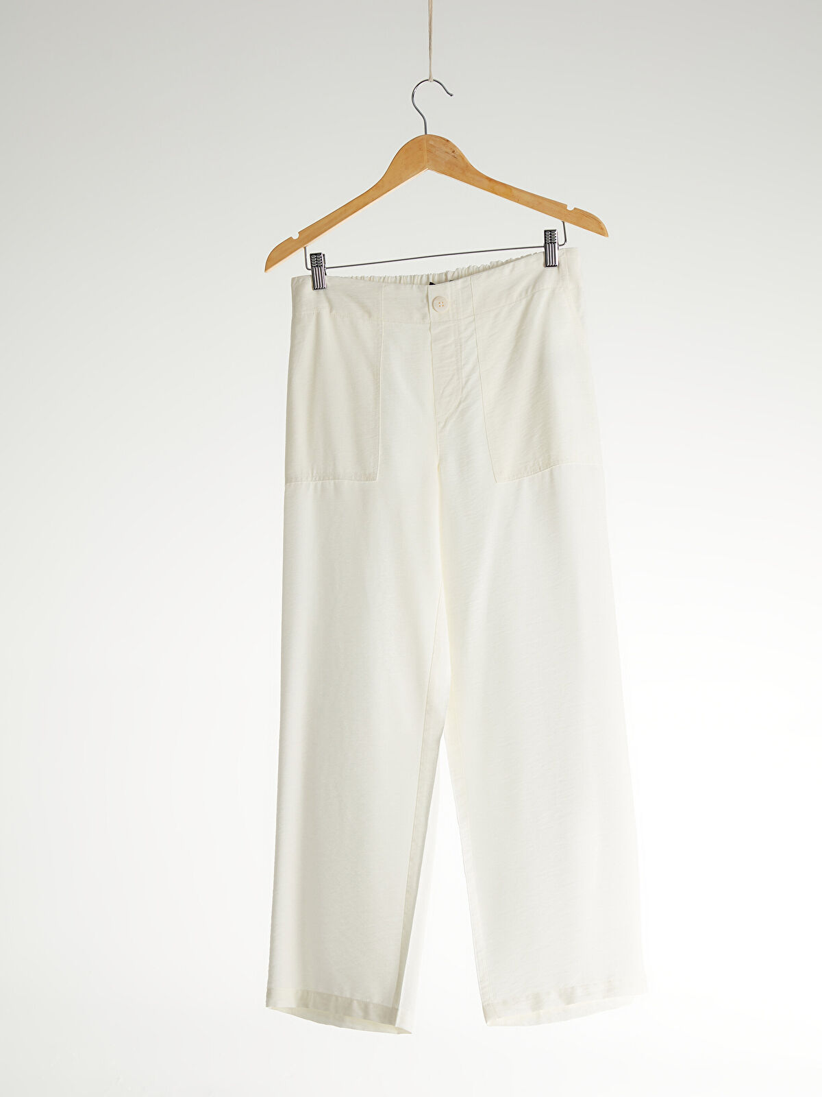 Dokulu Kumaştan Palazzo Pantolon