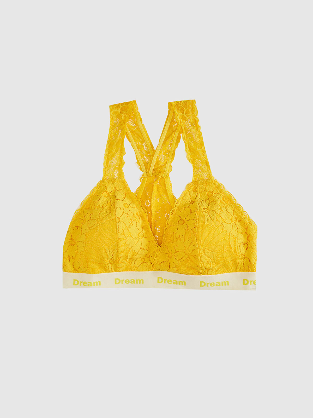 Slogan Baskılı Dantelli Bralet