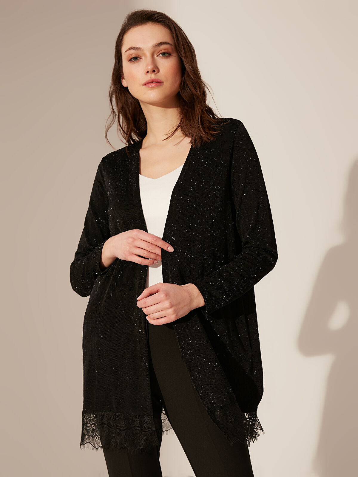 LCW GRACE Bisiklet Yaka Uzun Kollu Penye Kadın Hırka LCW GRACE Bisiklet Yaka Uzun Kollu Penye Kadın Hırka