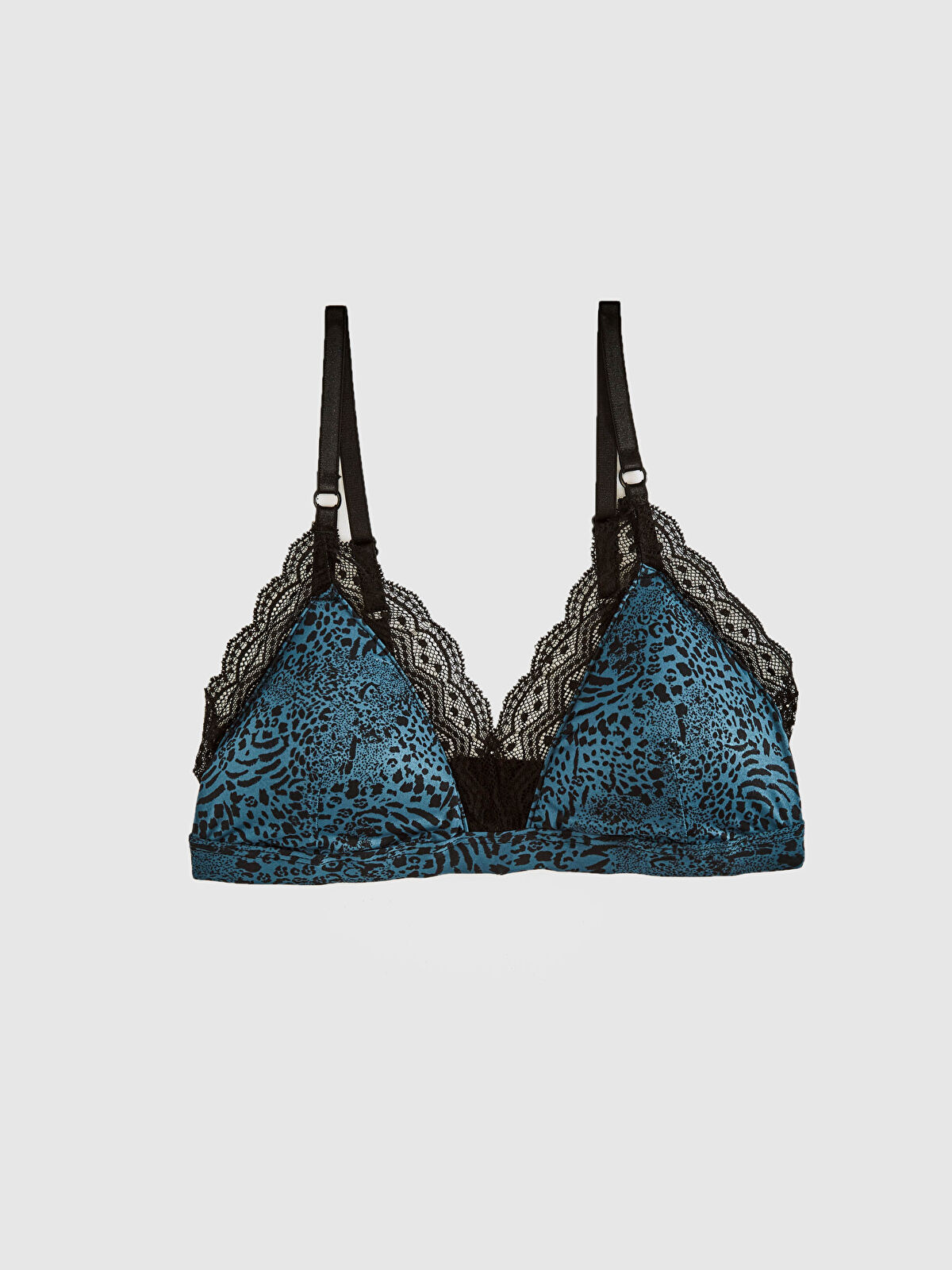 Leopar Desenli Dantel Detaylı Bralet