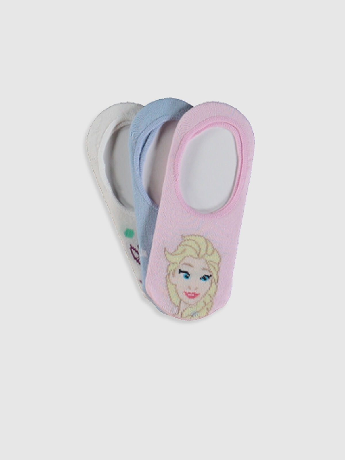 Kız Çocuk Frozen Desenli Babet Çorap 3'lü