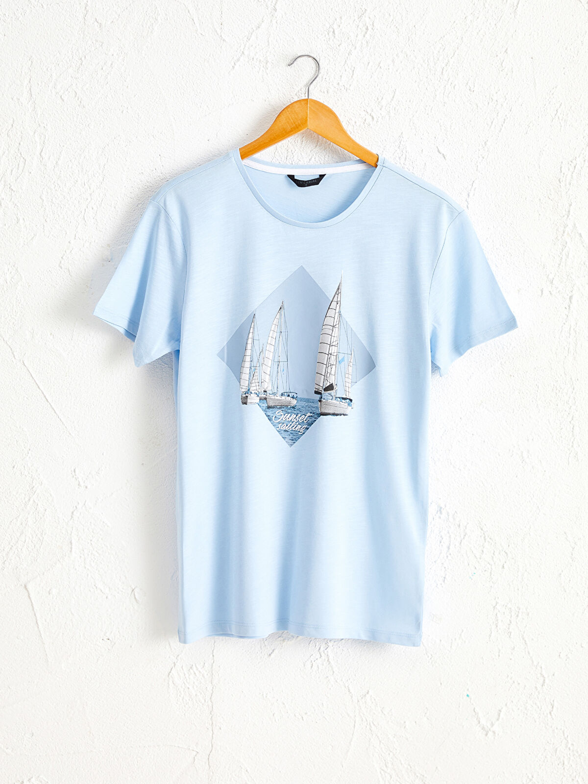 Bisiklet Yaka Baskılı Penye Tişört Baba Oğul Kombini