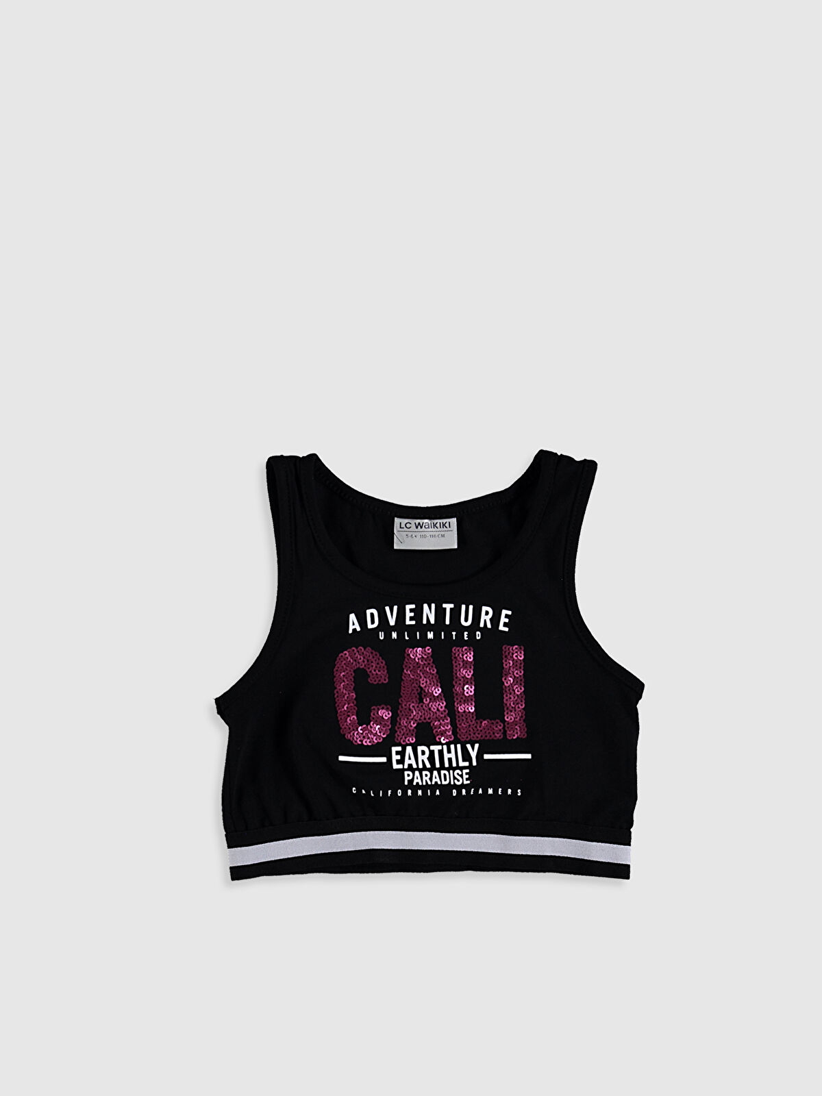 Kız Çocuk Pul İşlemeli Pamuklu Atlet