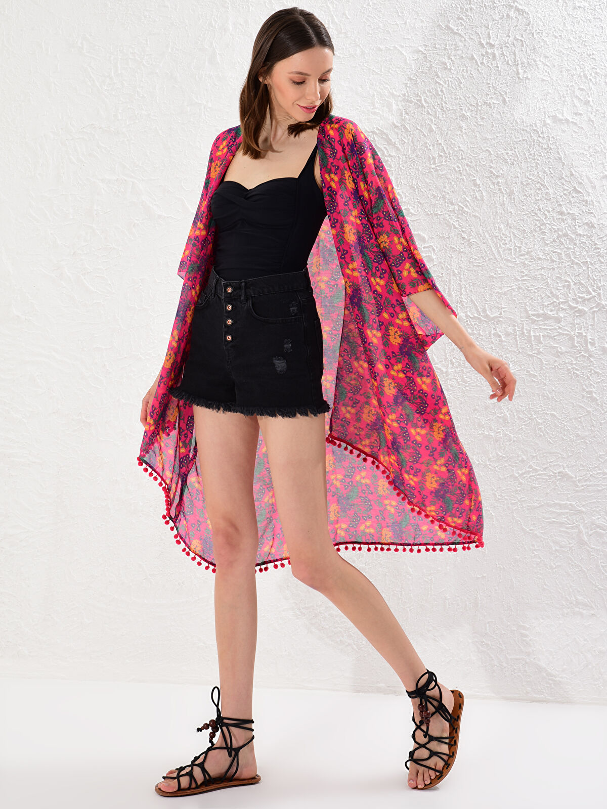 LCW DREAM Ponponlu Vual Kadın Kaftan