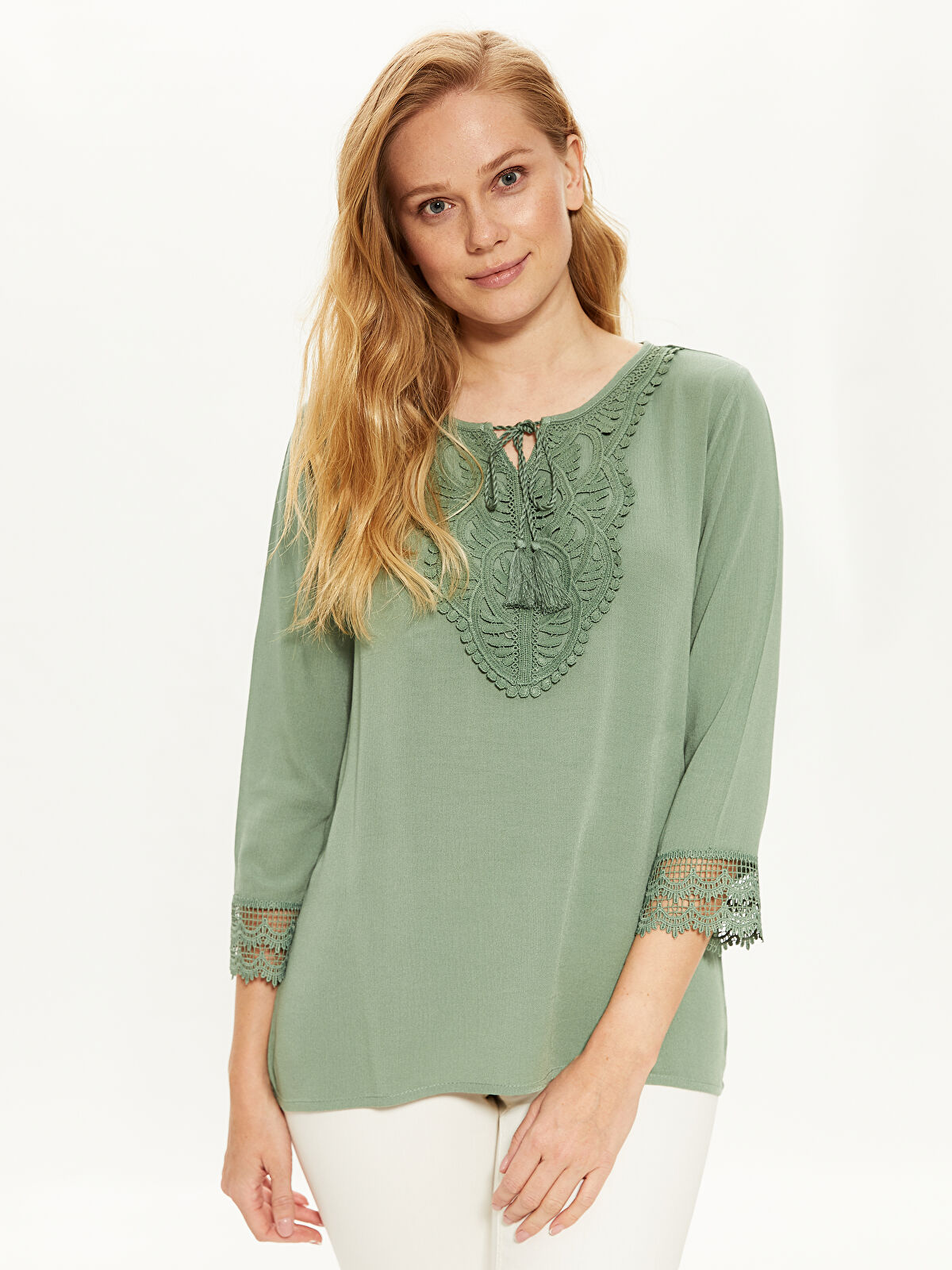 LCW GRACE Standart Fit Uzun Kollu Kadın Bluz