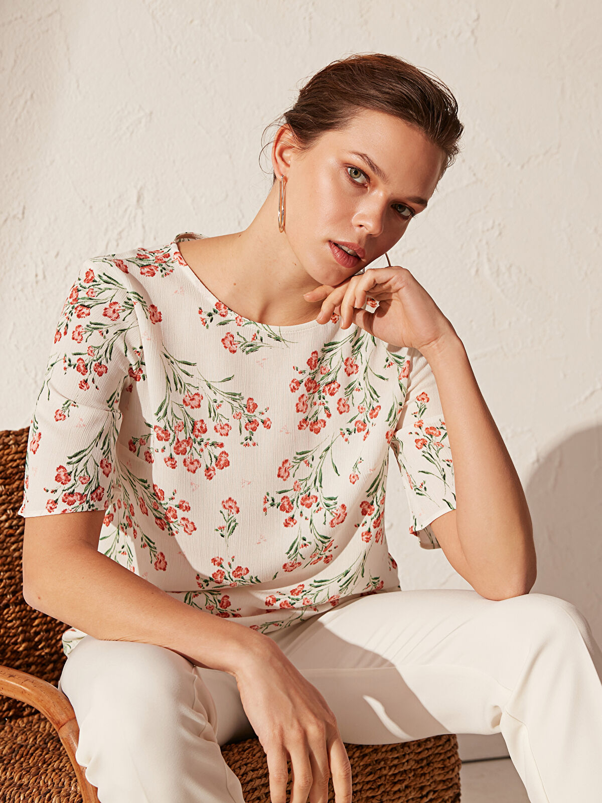 LCW GRACE Standart Fit Kısa Kollu Kadın Bluz