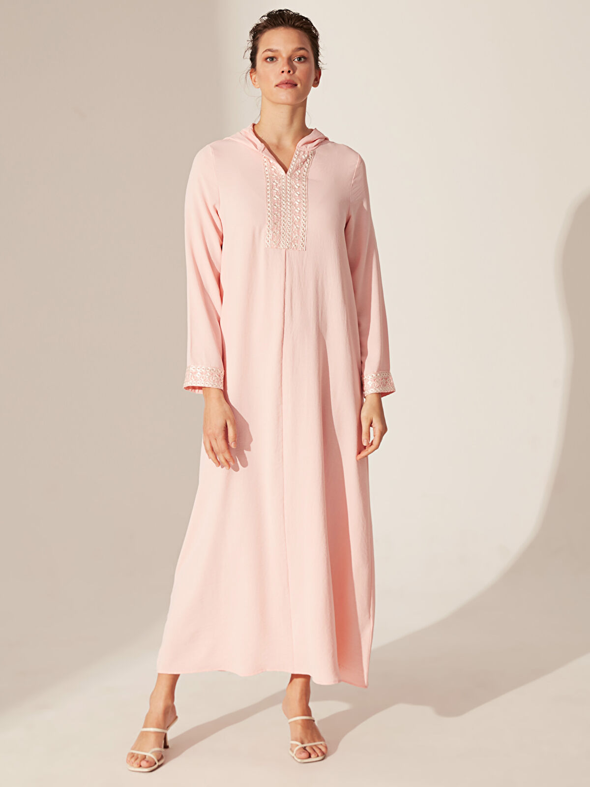 LCW GRACE Rahat Kalıp Uzun Kollu Krep Kadın Elbise