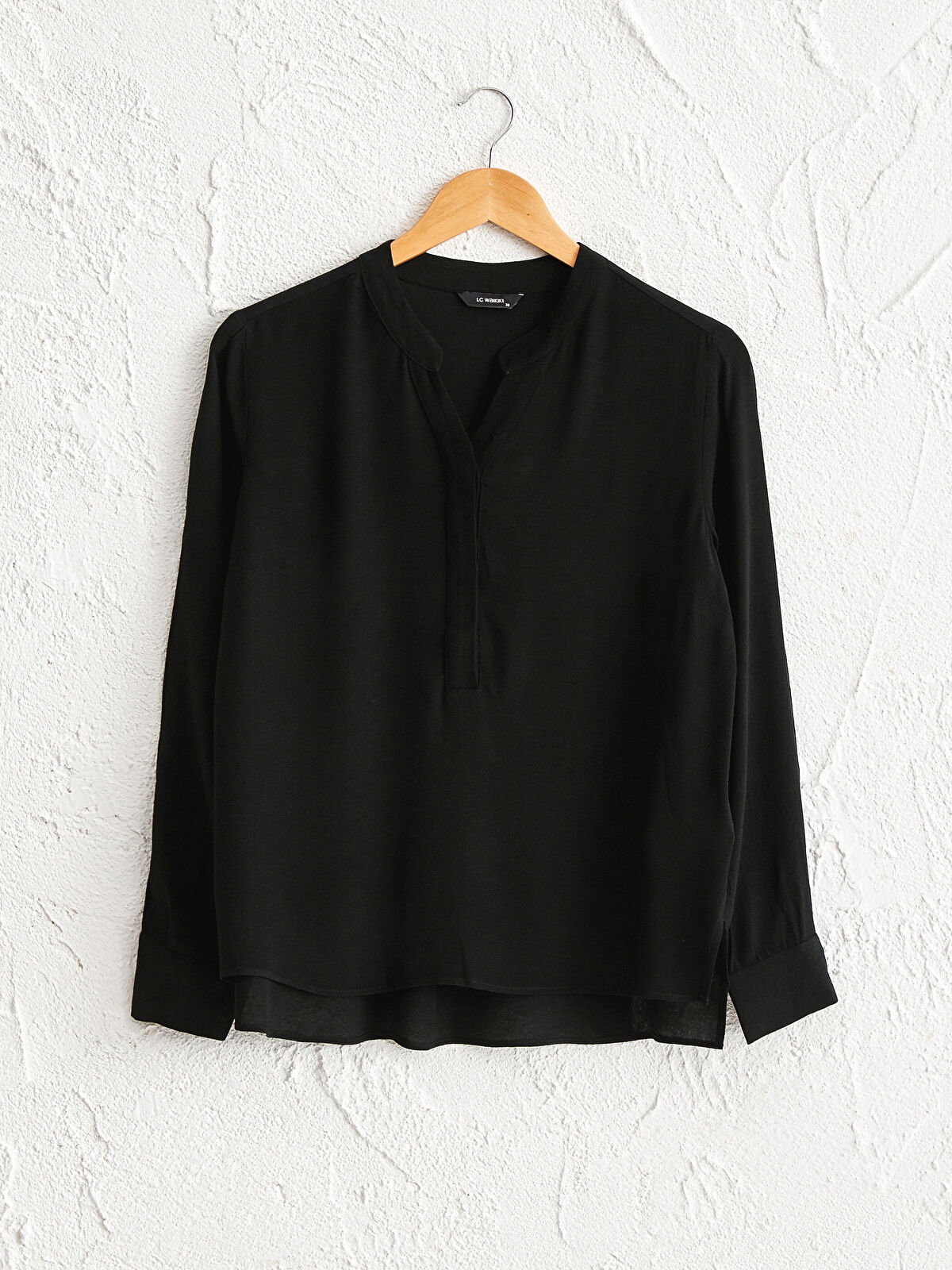 LCW GRACE Uzun Kollu Krep Kadın Düz Viskon Bluz