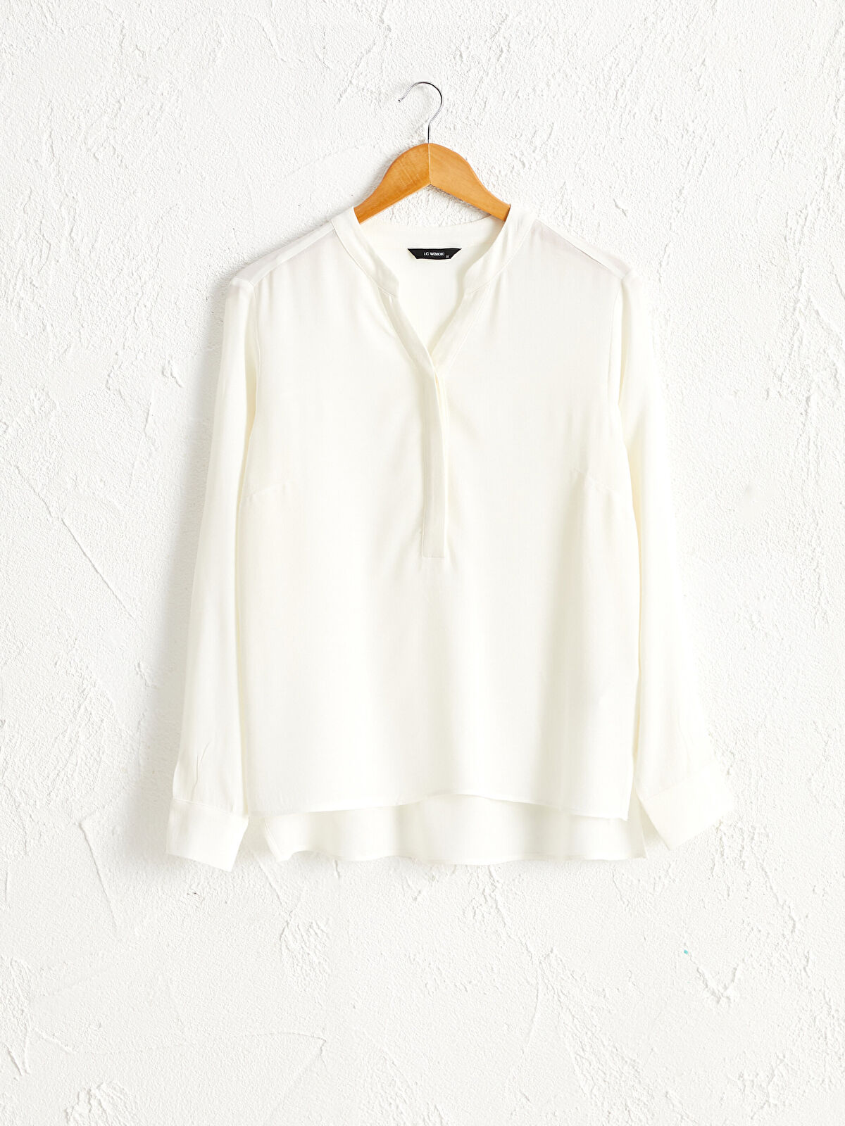 LCW GRACE Uzun Kollu Krep Kadın Düz Viskon Bluz