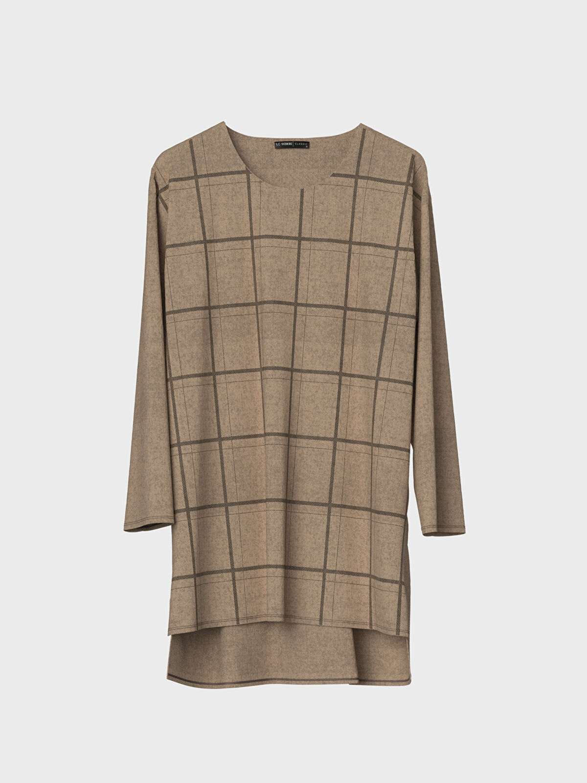 Kareli Esnek Viskon Tişört