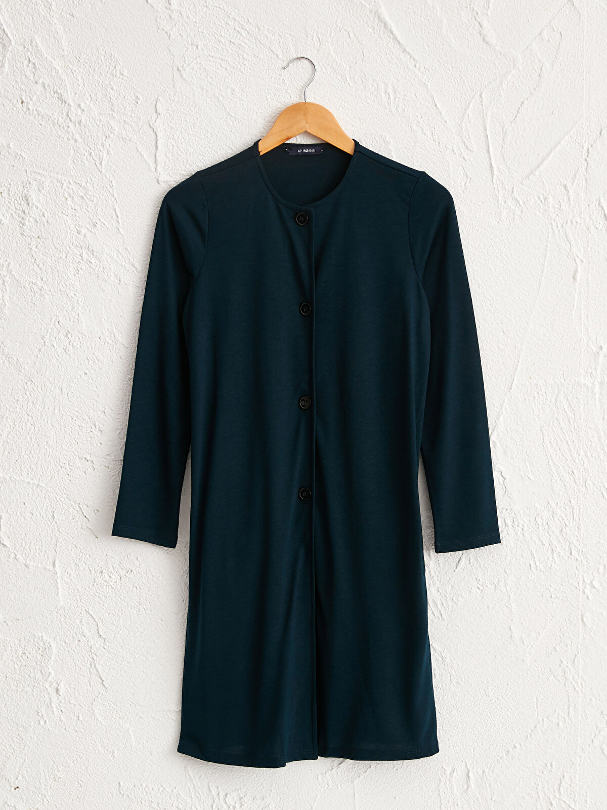 Düz Basic Önü Düğmeli Hırka