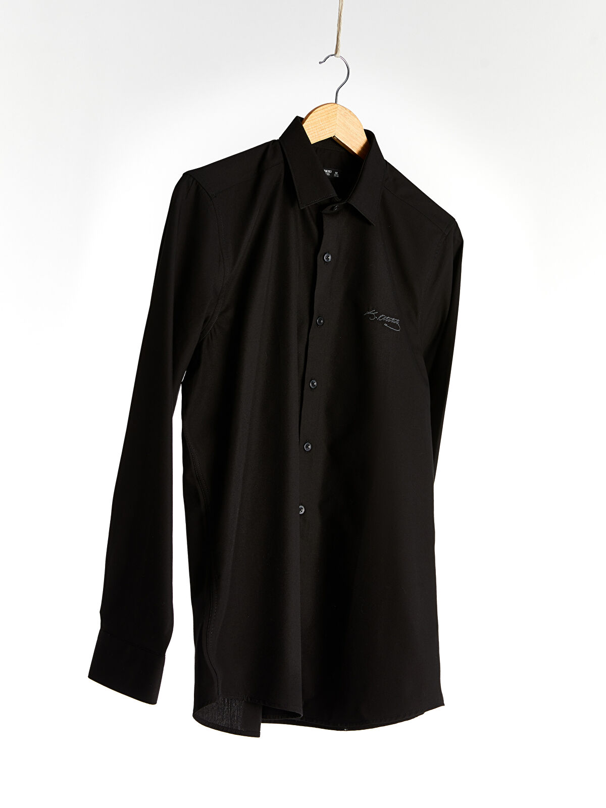 LCW FORMAL Slim Fit Uzun Kollu Atatürk İmza Baskılı Poplin Erkek Gömlek