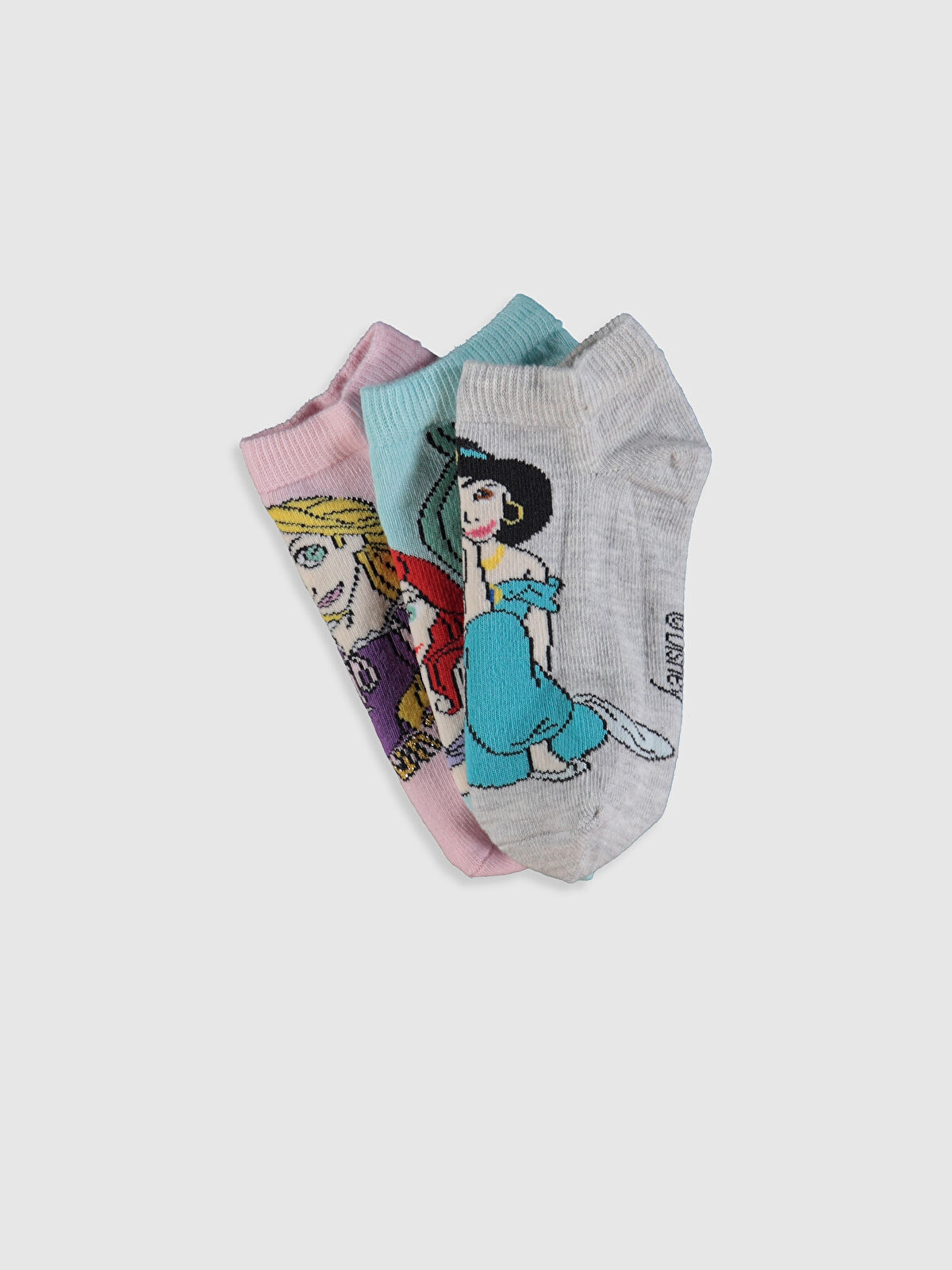 Kız Çocuk Rapunzel Desenli Patik Çorap 3'lü Kız Çocuk Rapunzel Desenli Patik Çorap 3'lü