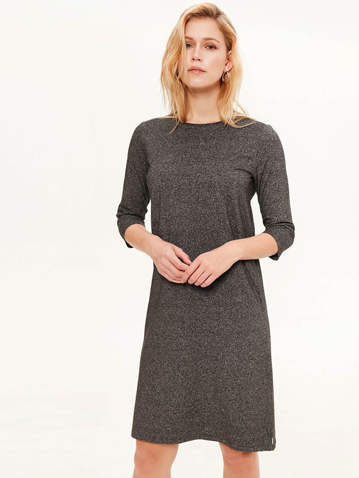 LCW CLASSIC Penye Kadın Düz Mini Elbise