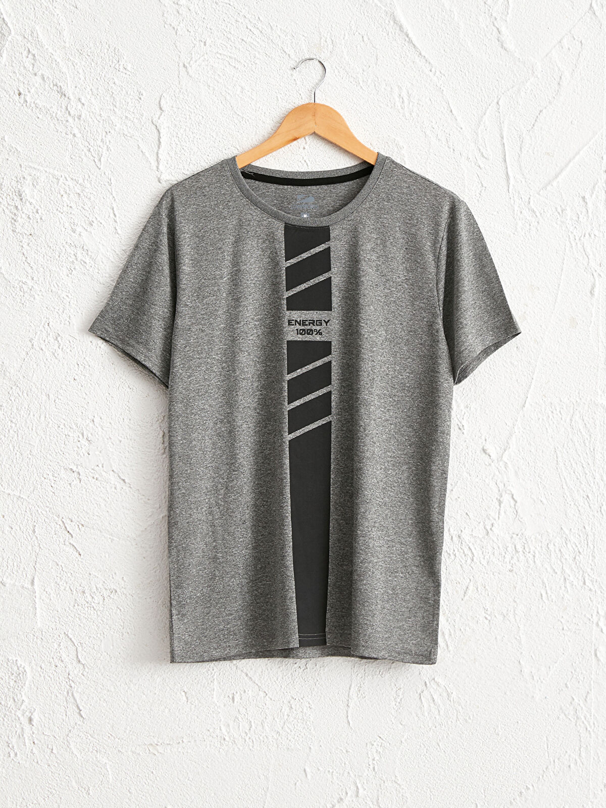 Aktif Spor Bisiklet Yaka Desenli Tişört