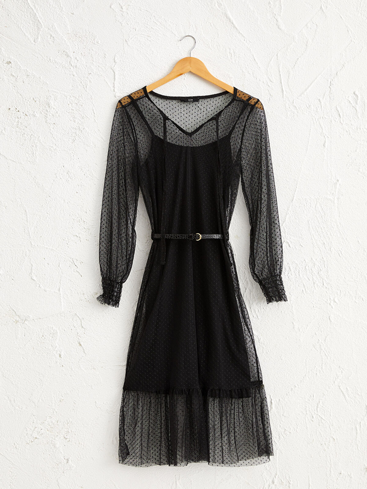 LCW VISION V Yaka Uzun Kollu Dantel Kadın Elbise LCW VISION V Yaka Uzun Kollu Dantel Kadın Elbise