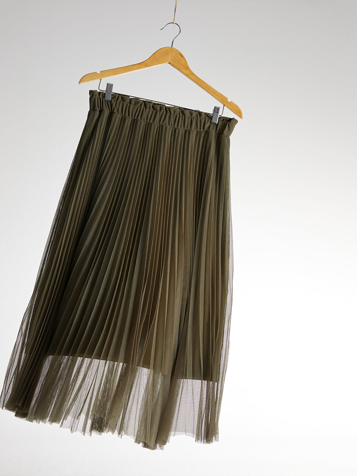 Pileli Tül Detaylı Hamile Etek