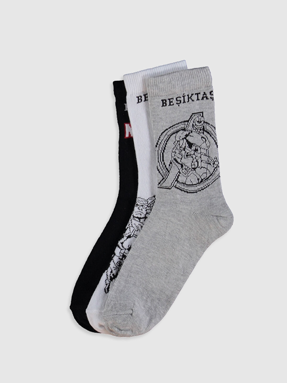 Beşiktaş Baskılı Erkek Çocuk Taraftar Soket Çorap 3'lü
