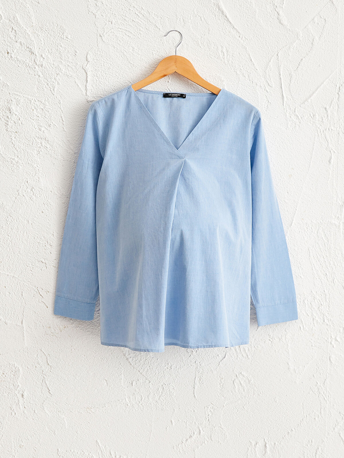 V Yaka Poplin Hamile Bluz