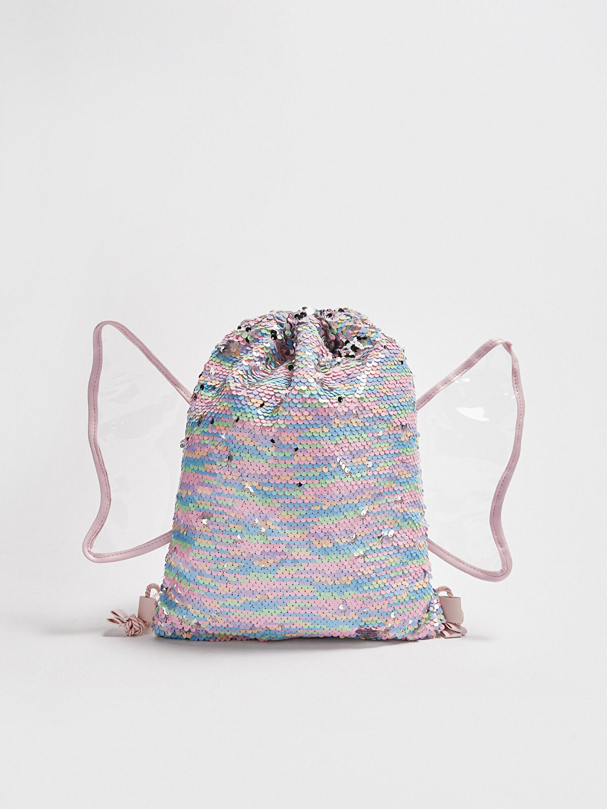 Pul Detaylı Ağzı Büzgülü Kız Çocuk Sırt Çantası