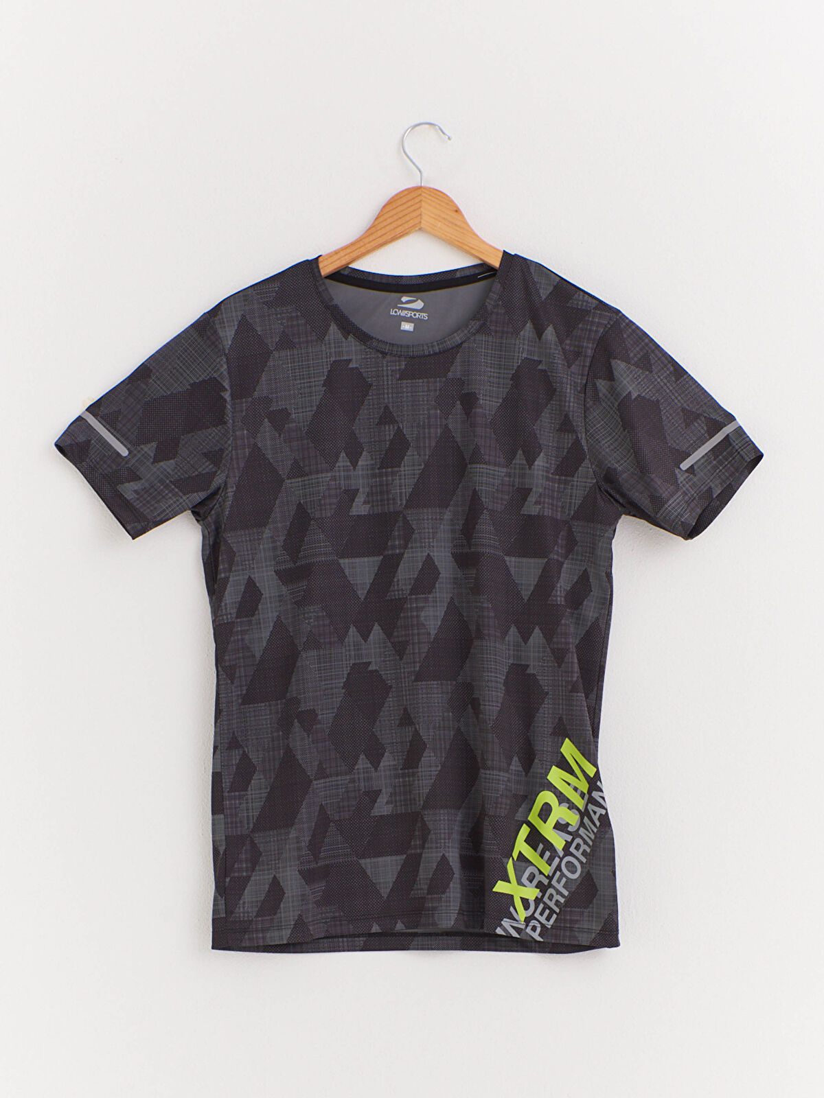 Aktif Spor Bisiklet Yaka Desenli Tişört