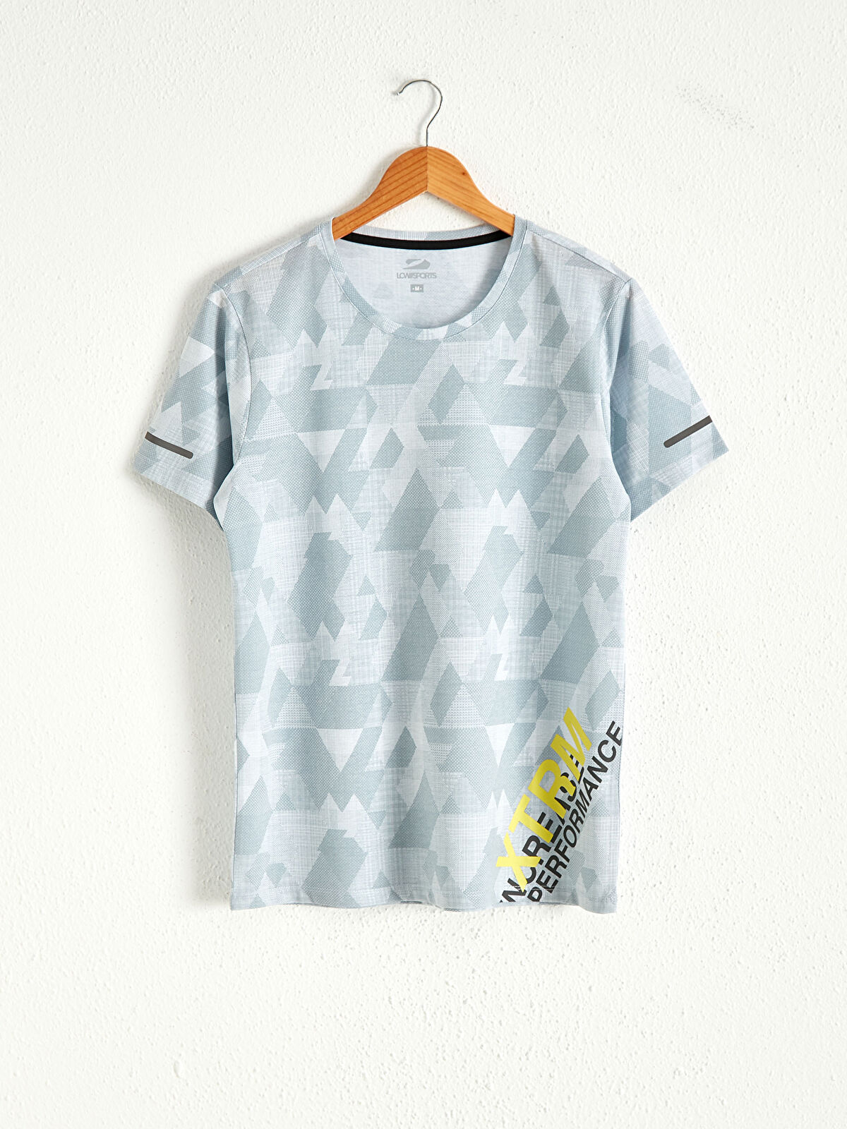 Aktif Spor Bisiklet Yaka Desenli Tişört