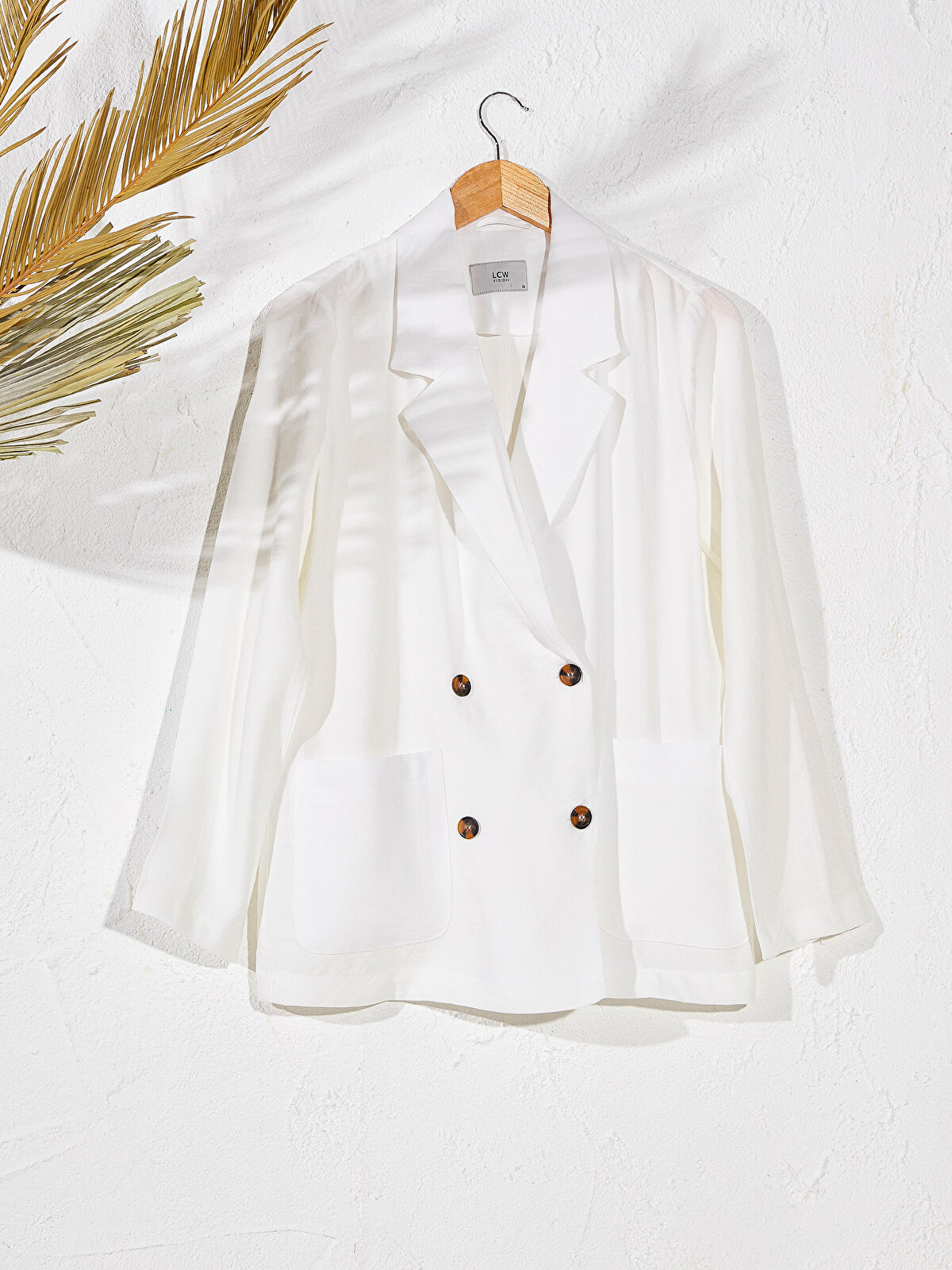 LCW VISION Rahat Kalıp Uzun Kollu Keten Kadın Ceket