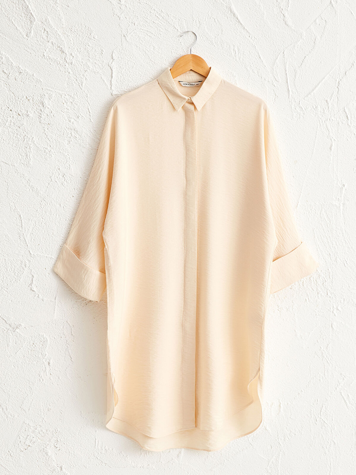 Dokulu Kumaştan Oversize Tunik