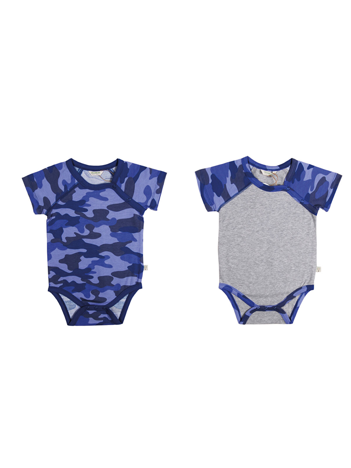 Organickid Organik Pamuklu Baskılı Çıtçıtlı Body 2'li