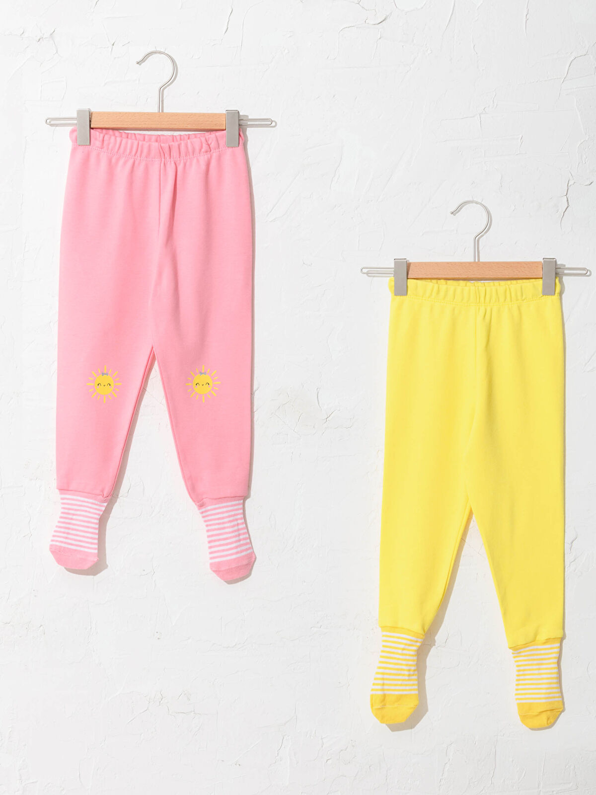 Çizgili Patikli Kız Bebek Pantolon 2'li