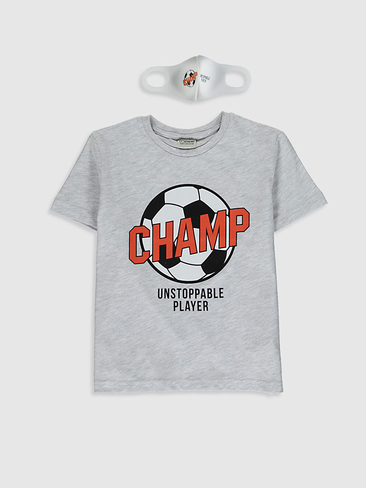 Erkek Çocuk Baskılı Tişört ve Maske