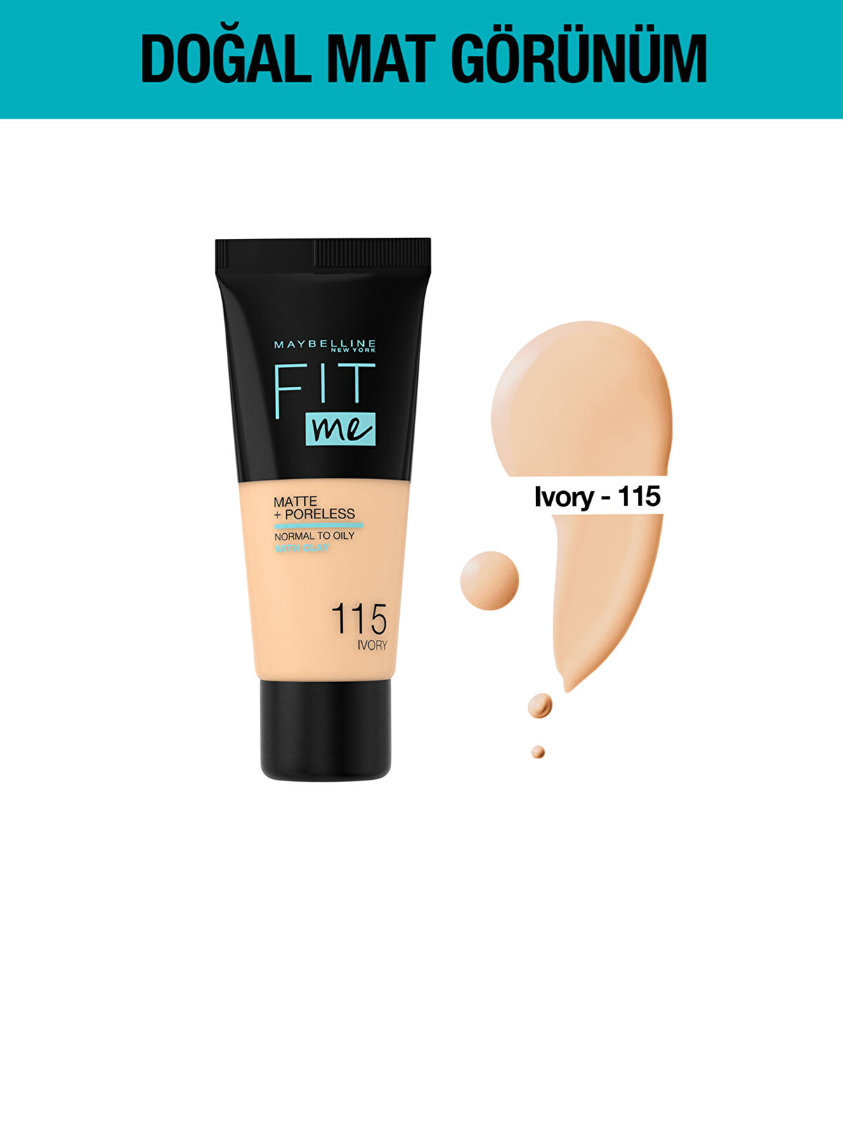 Maybelline New York Fit Me Matte+Poreless Fondöten - 115 Ivory Maybelline New York Fit Me Matte+Poreless Fondöten - 115 Ivory