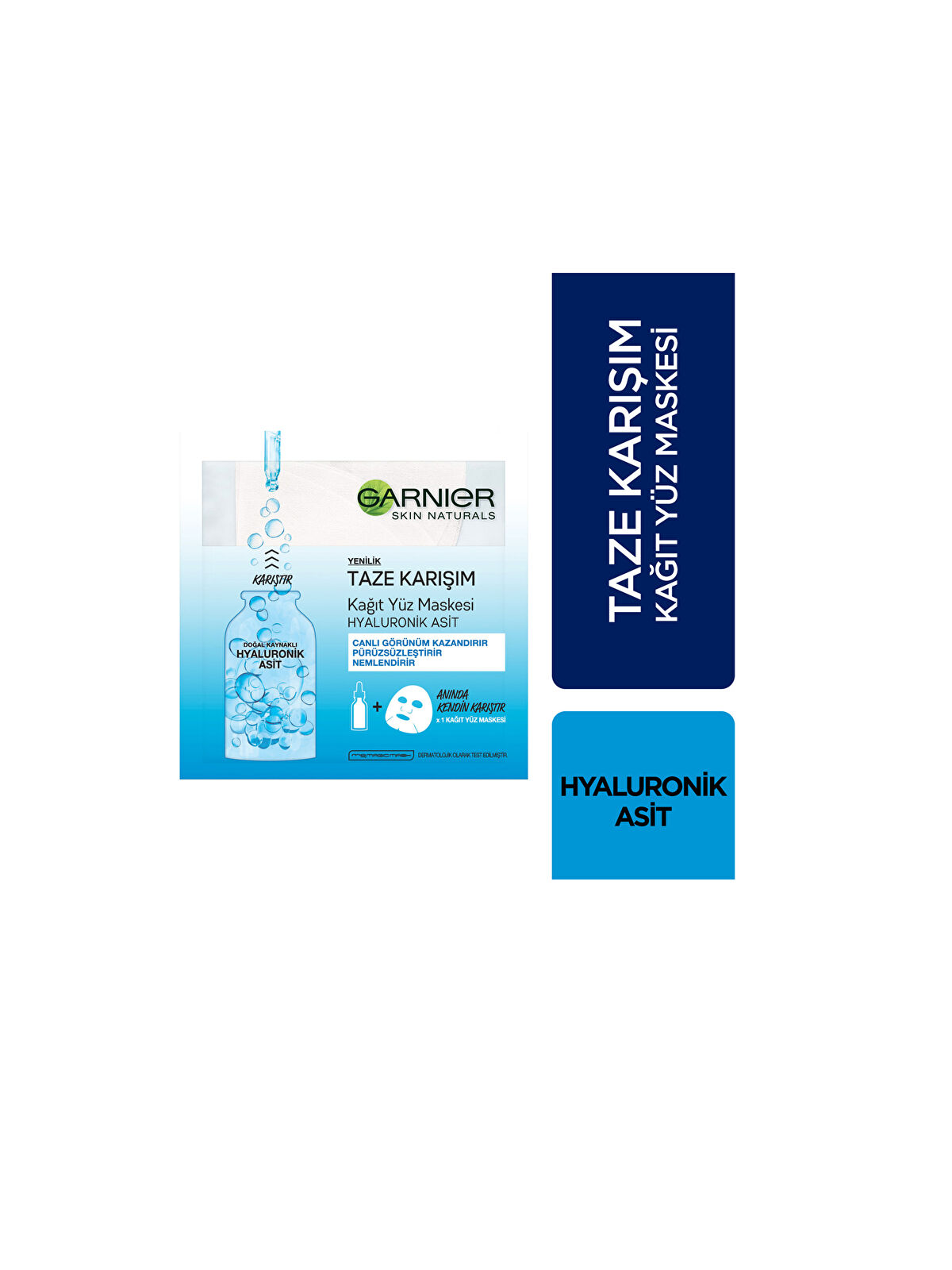 Garnier Taze Karışım Hyaluronik Kağıt Yüz Maskesi Garnier Taze Karışım Hyaluronik Kağıt Yüz Maskesi