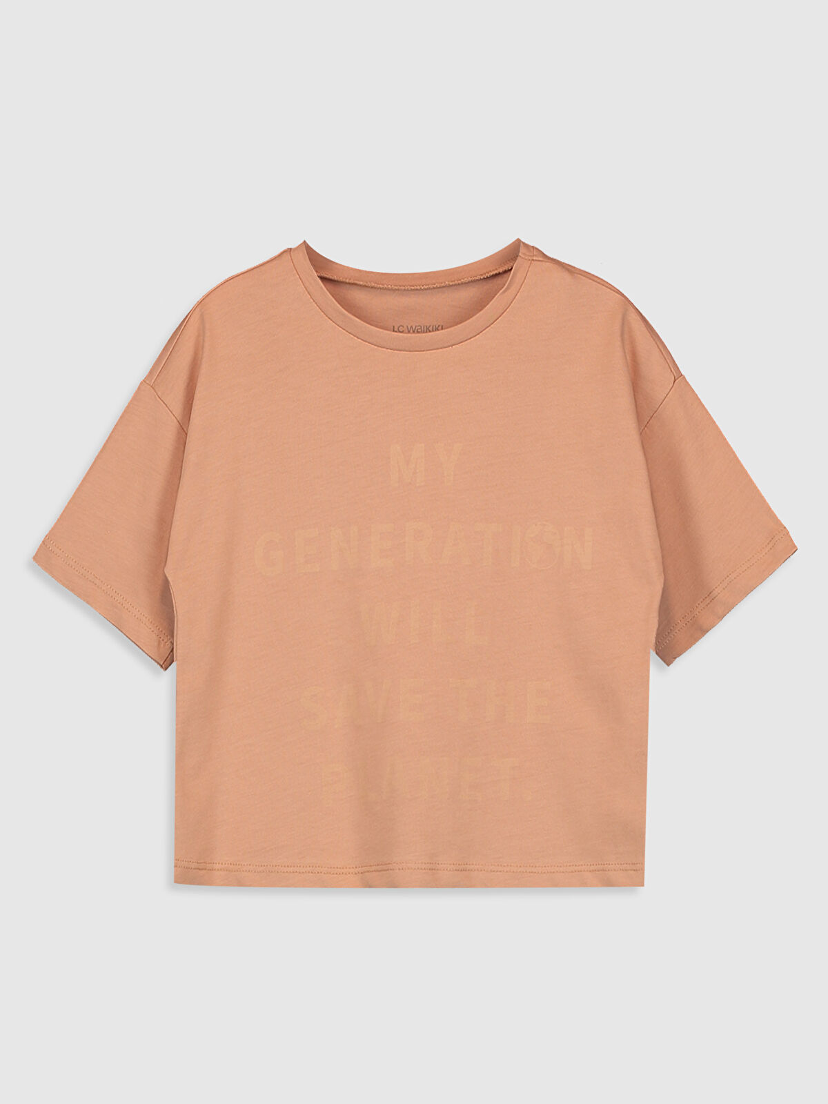 Kız Çocuk Bitkisel Boyalı Organik Kumaştan Tişört