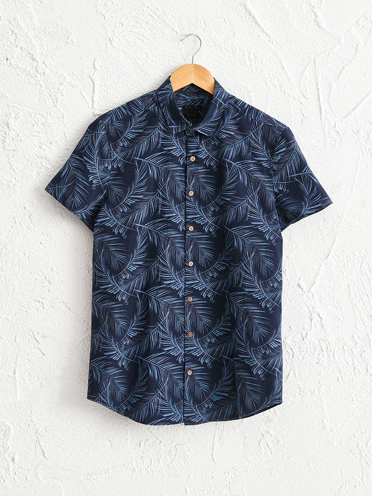 Ekstra Dar Kalıp Baskılı Kısa Kollu Poplin Gömlek