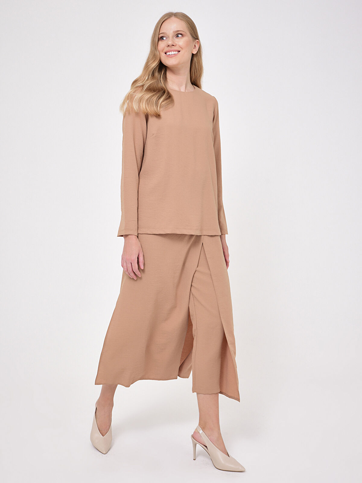 Bisiklet Yaka Düz Salaş Tunik