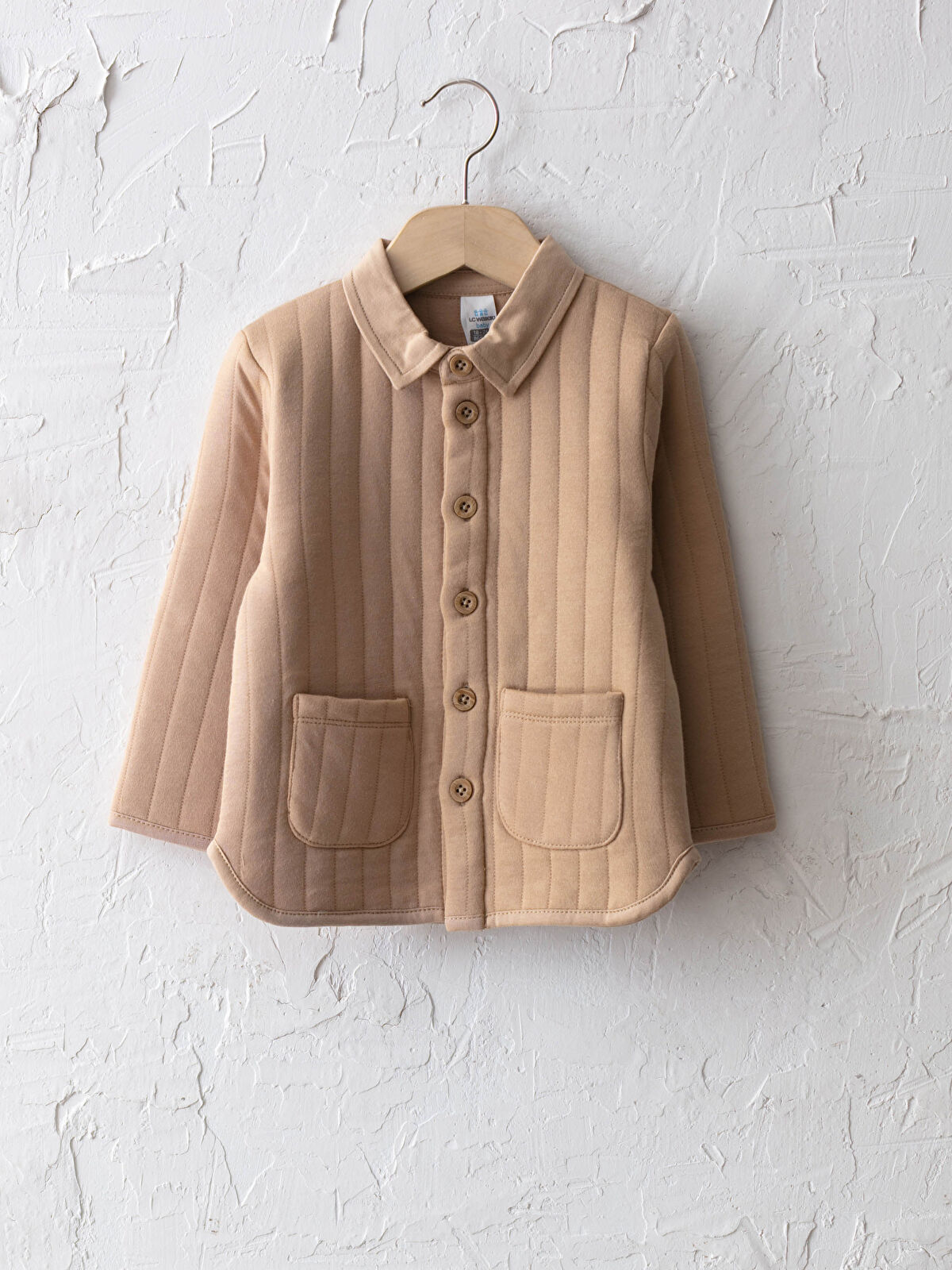 Gömlek Yaka Uzun Kol Düğmeli Erkek Bebek Hırka