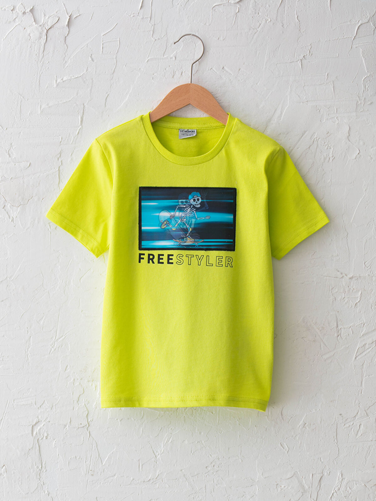 Bisiklet Yaka Hologram Baskılı Kısa Kollu Erkek Çocuk Tişört