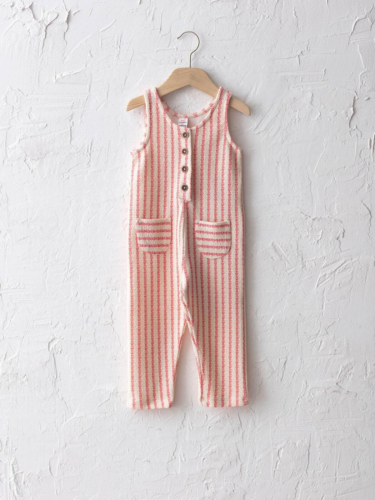 Askılı Bisiklet Yaka Çizgili Kız Bebek Tulum Salopet