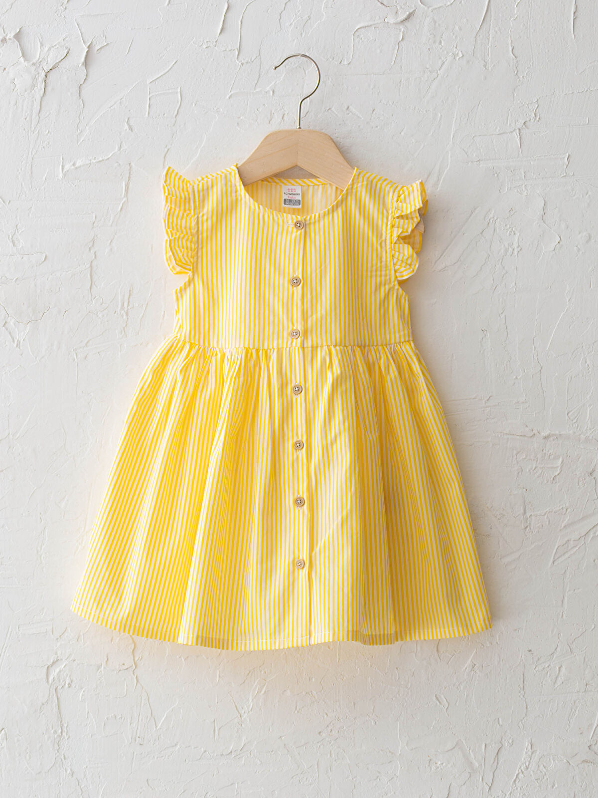 Bisiklet Yaka Kolsuz Pamuklu Kız Bebek Elbise