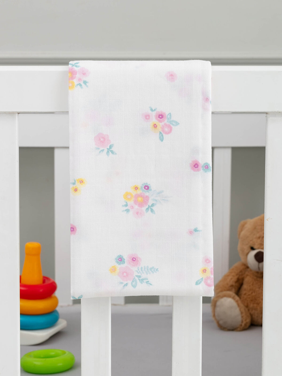 Baskılı Pamuklu Kız Bebek Müslin Bez